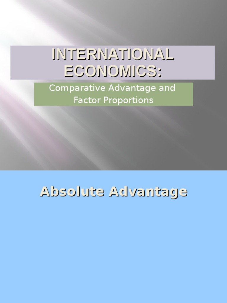 international economics - absolute advantage powerpoint | Prices ...