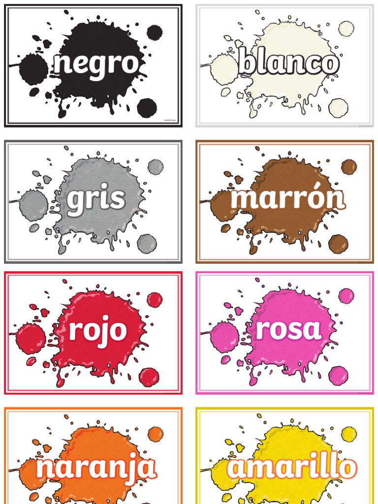 T MFL 1651511132 Spanish Colours Word Cards - Ver - 1 | PDF