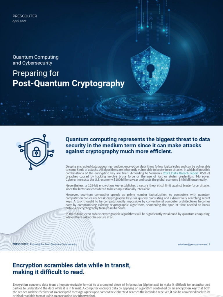 Preparing For Post Quantum Cryptography - 2022 | Download Free PDF | Cryptography | Key ...