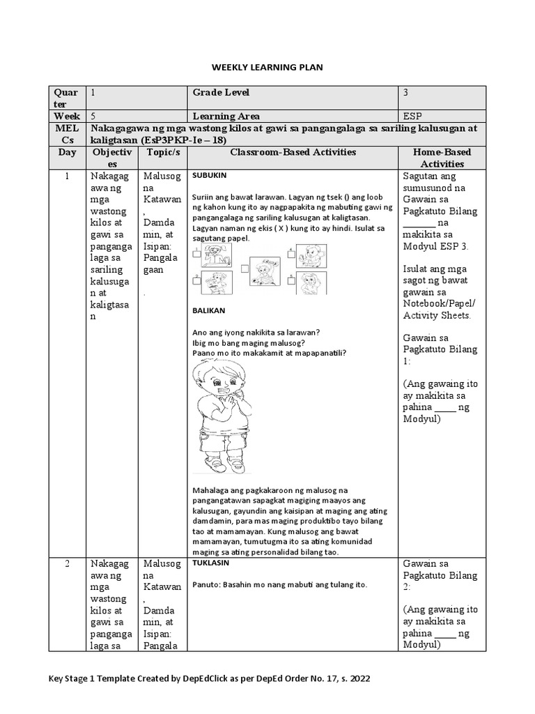 Subukin: Key Stage 1 Template Created by Depedclick As Per Deped Order ...