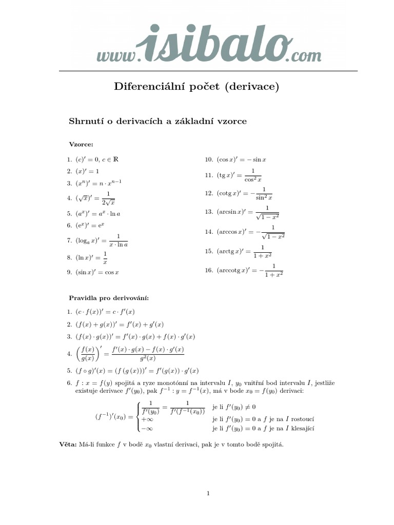Derivace | PDF