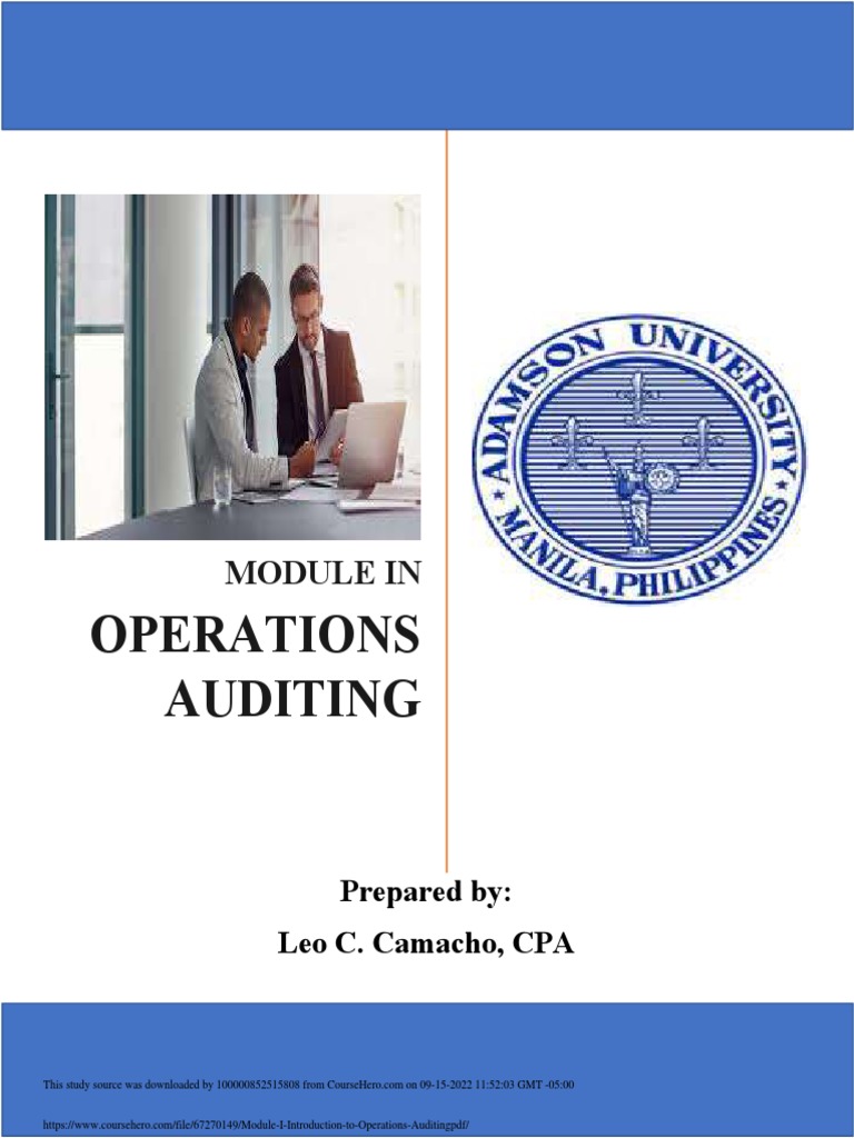Chapter 1 Introduction To Operations Auditing | PDF | Internal Audit | Audit