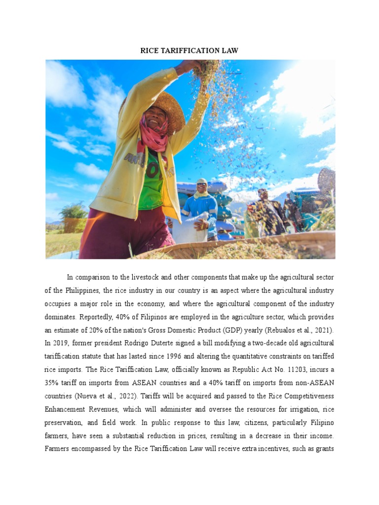 Rice Tariffication Law | PDF | Agriculture | Philippines