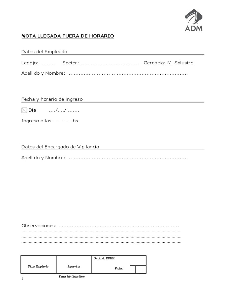 Llegadas Tarde Planilla | PDF