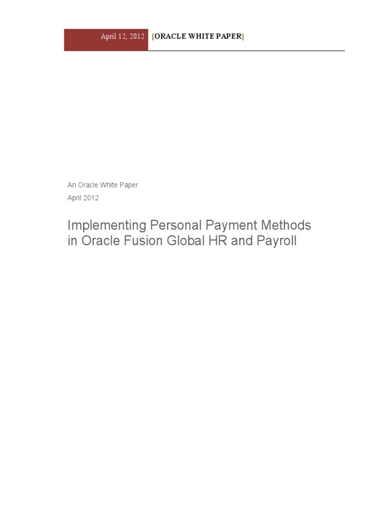Personal Payment Method Setup Whitepaper | PDF | Banks | Payments