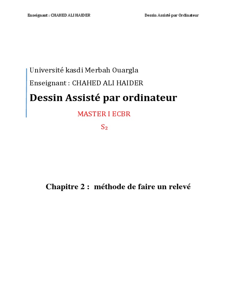 Chapitre 2 Méthode de Faire Un Relevé 02-Converti | PDF | Dessin