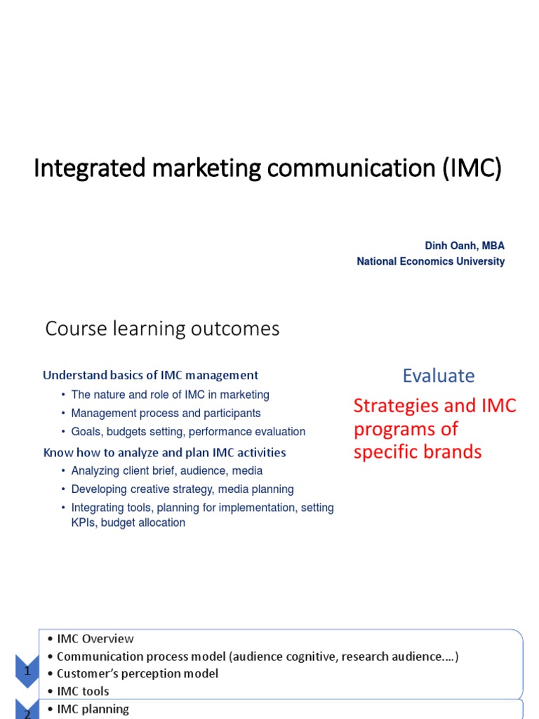 IMC Overview 2 | PDF | Marketing Communications | Brand