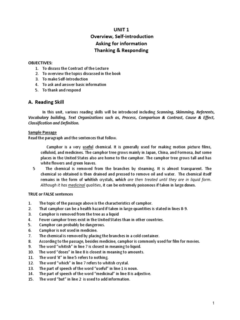 New Unit 1 Rvsed Integrated English Ta 2019 - 2020 | PDF