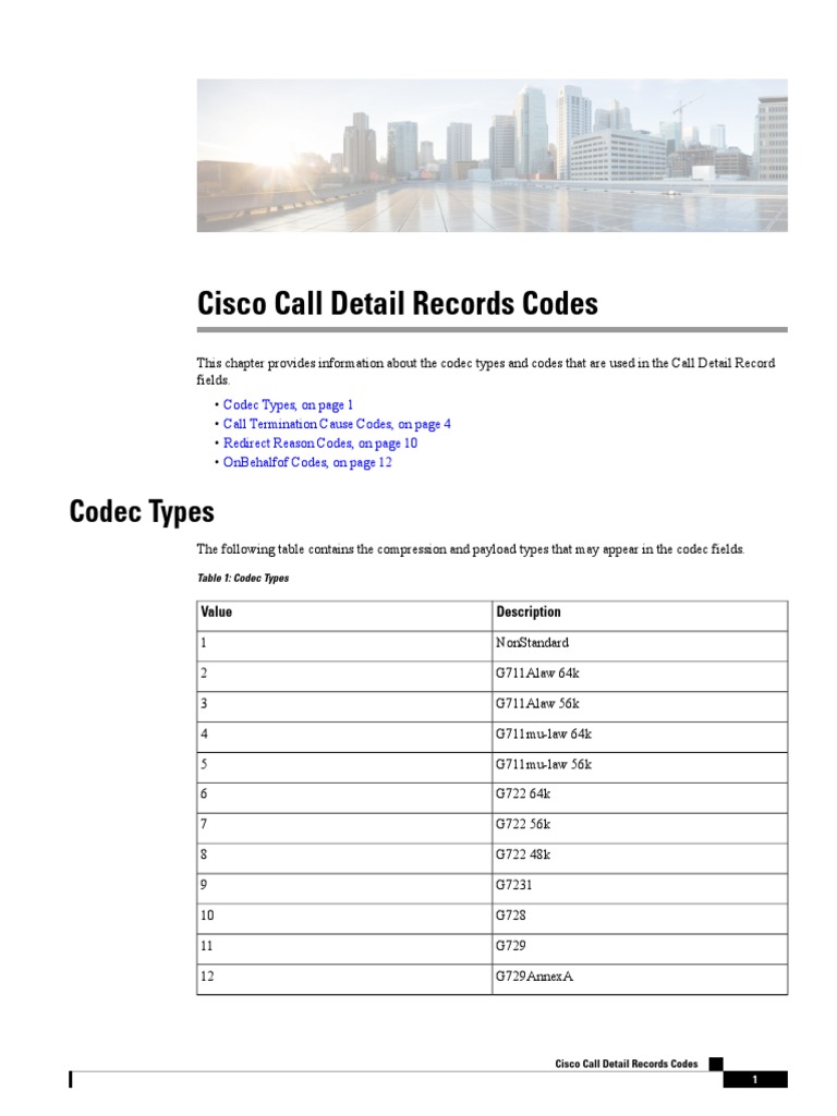 SDL Traces Caps - Codec Types | PDF | Network Protocols | Internet ...