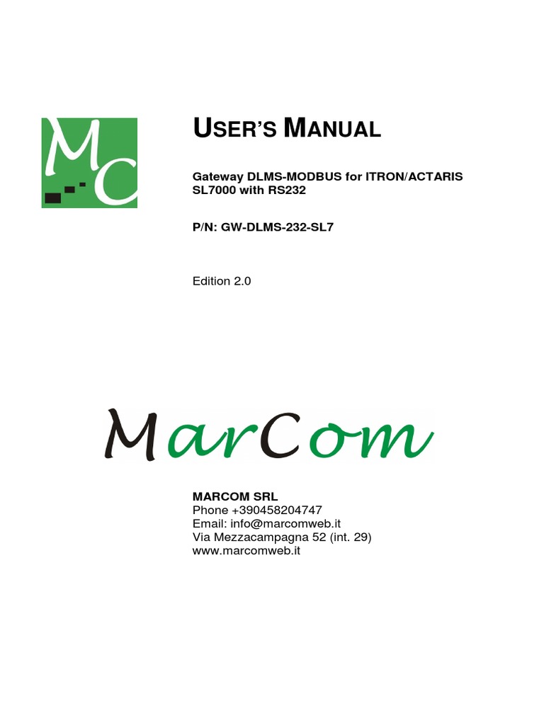 User - Manual GW-DLMS-232-SL7 - 5.102 - en | PDF | Gateway ...