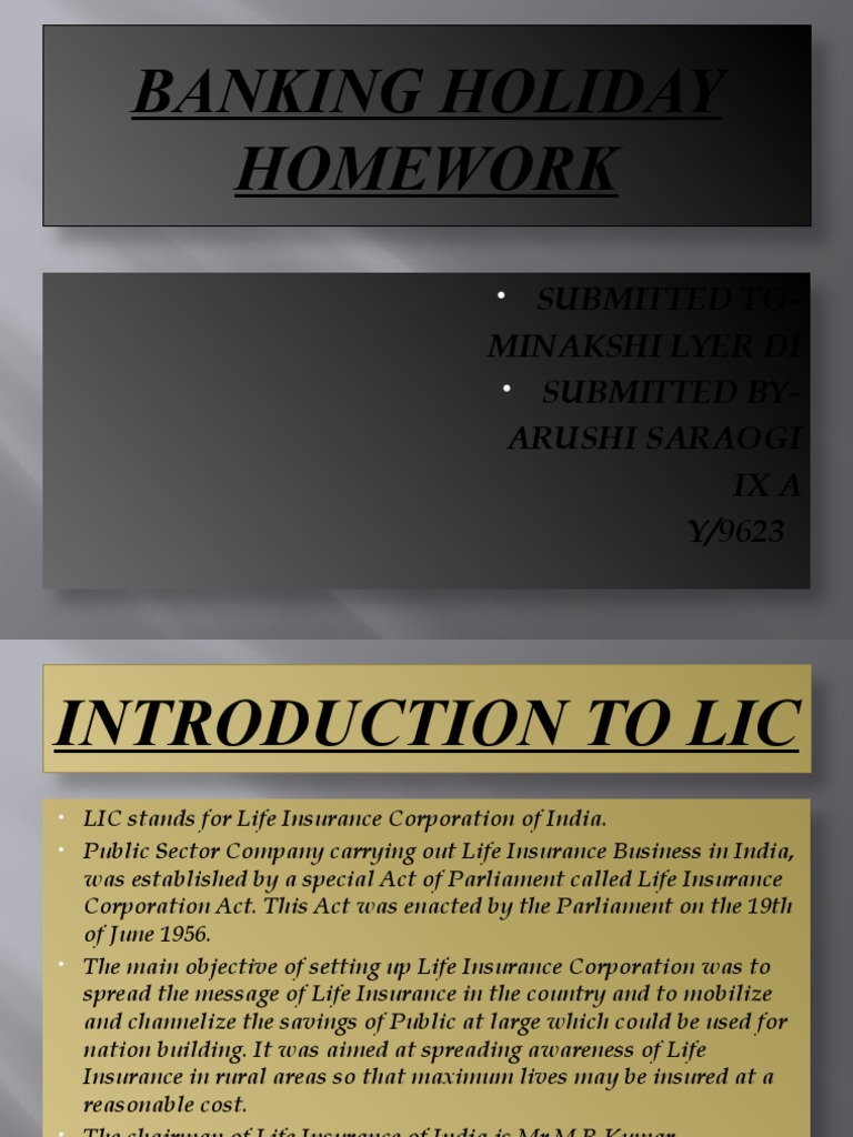 Banking Holiday Homework | PDF | Insurance | Financial Services