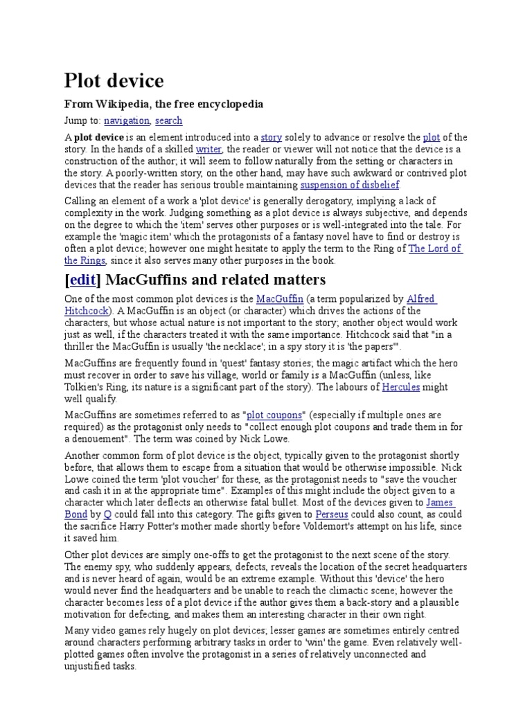 Plot Device | PDF | Leisure