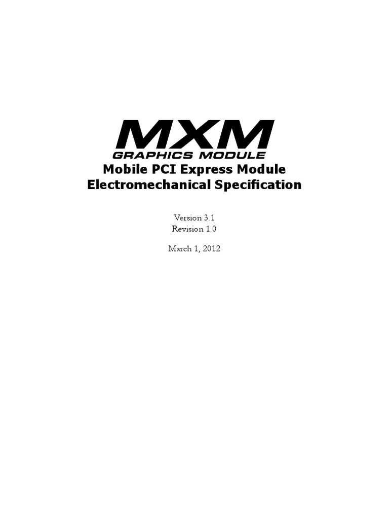 MXM Specification v31 r10 | PDF | Hdmi | Telecommunications