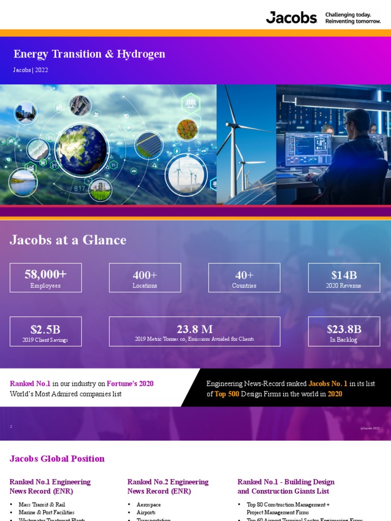 Jacobs Hydrogen Overview 2022 V5 External - Korea Event V2 | PDF | Hydrogen Economy | Low Carbon ...