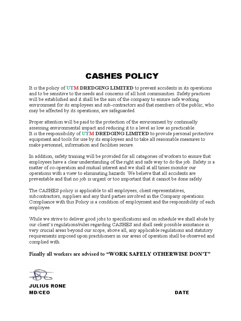 Cashes Policy 02 | PDF