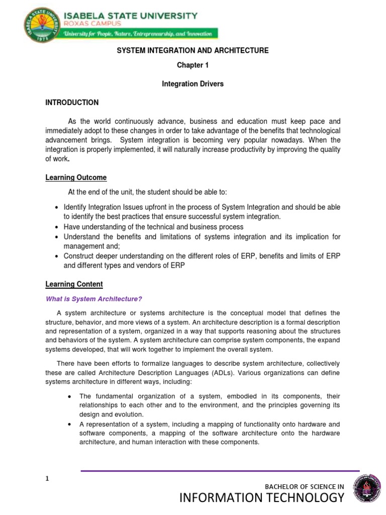 System Integration and Architecture 001 | Download Free PDF ...