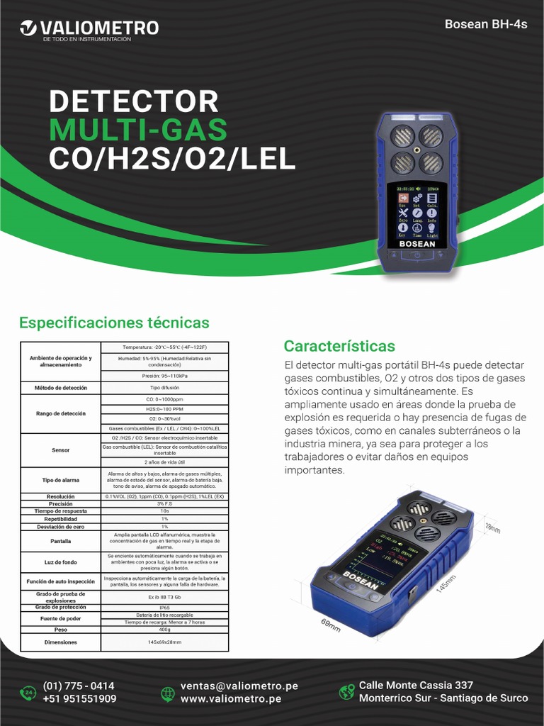 Detector Multi-Gas Bosean BH-4s | PDF Detector Multi-Gas Bosean BH-4s | PDF