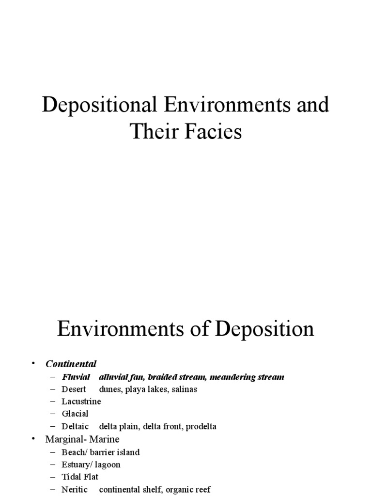 Geology: Depositional Environments | PDF | River | Sediment