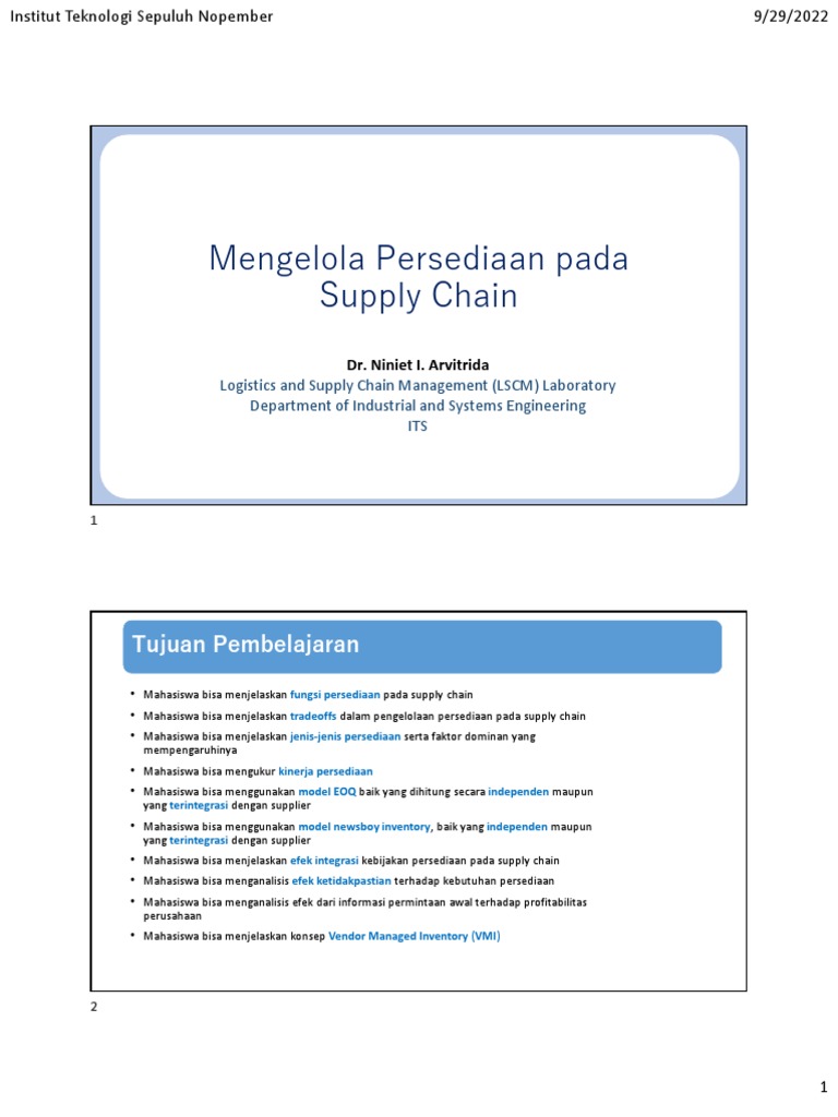 Mengelola Persediaan pada Supply Chain | PDF