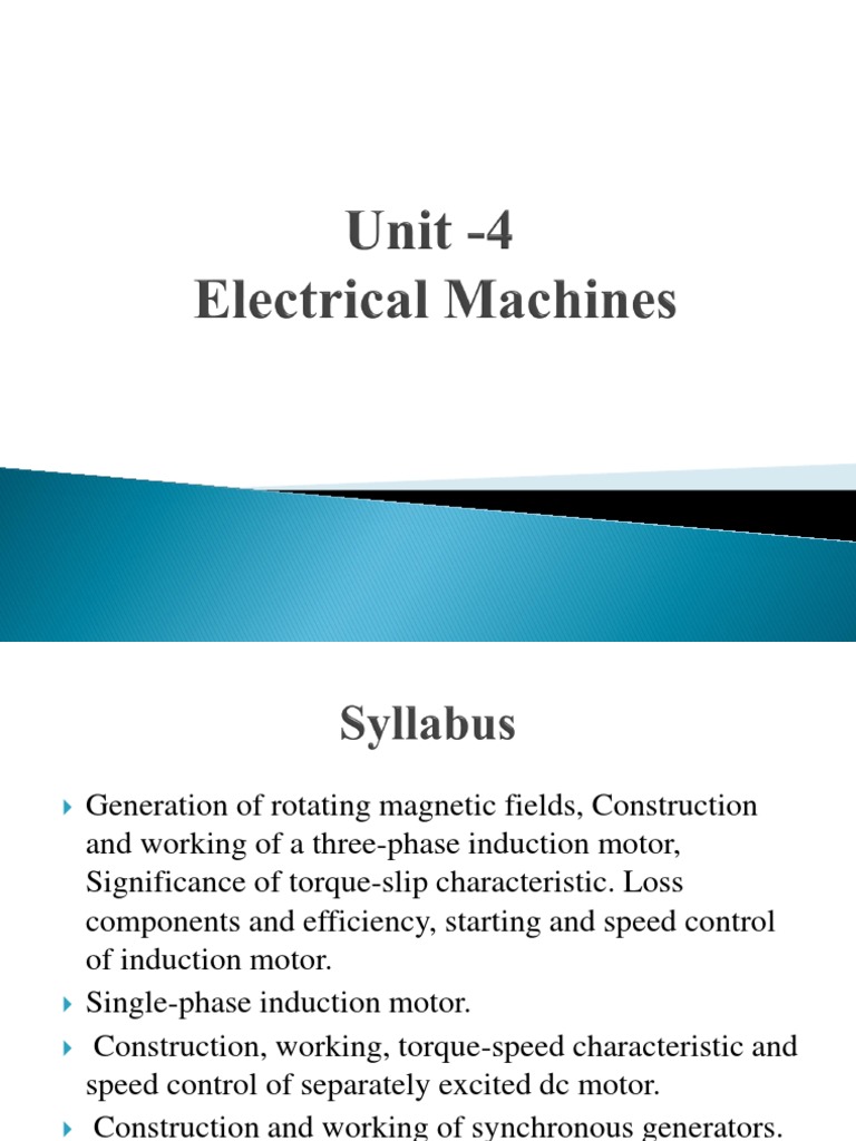 Bee Unit4 | Download Free PDF | Electric Motor | Electromagnetic Induction