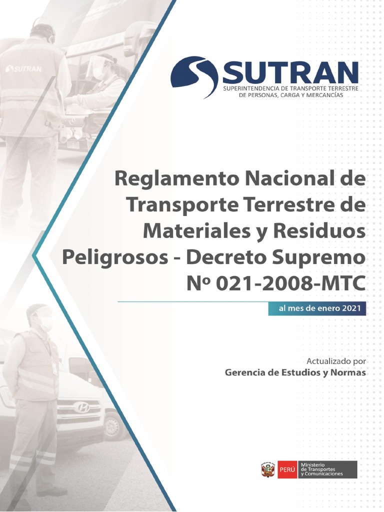 Reglamento de Transporte de Materiales y Residuos Peligrosos 2021 | PDF | Residuos | Licencia de ...