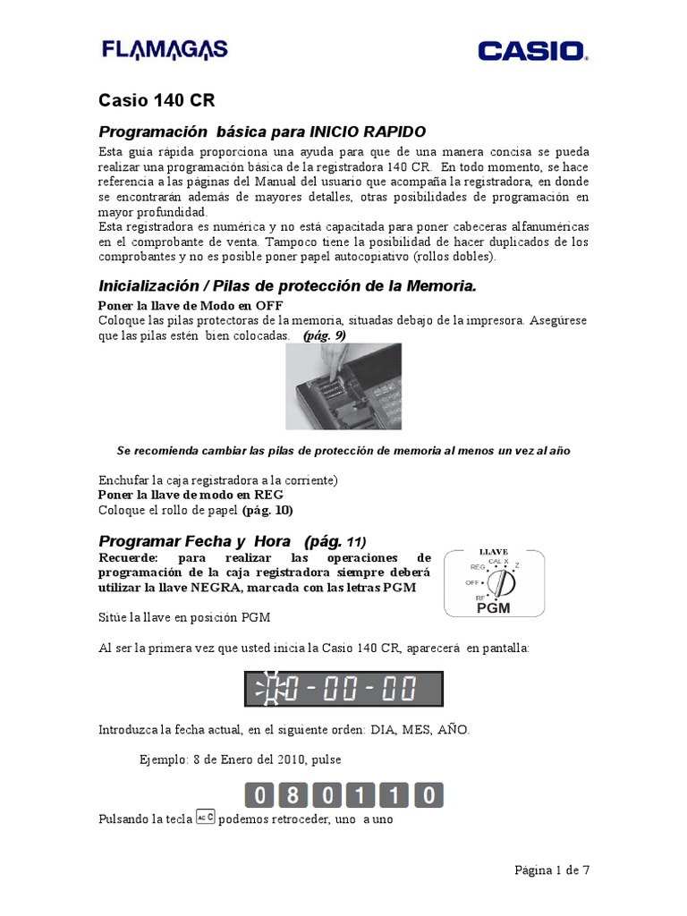 Casio 140CR Guia Rapida | PDF | Ciencias de la Computación | Informática