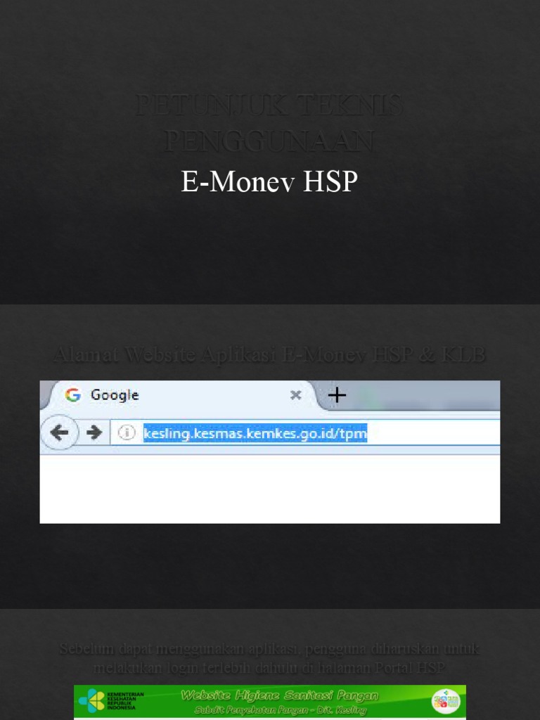 Petunjuk Teknis Pennggunaan Emonev HSP-1 | PDF
