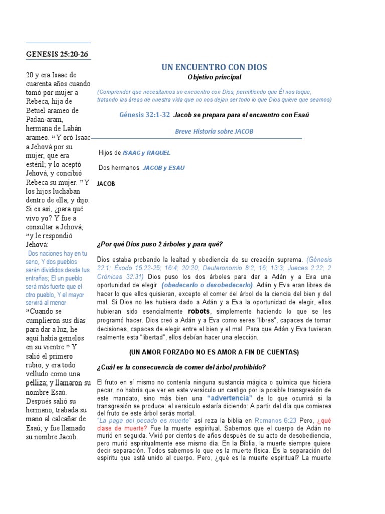 Un Encuentro Con Dios | PDF | Jacob | Adán y Eva