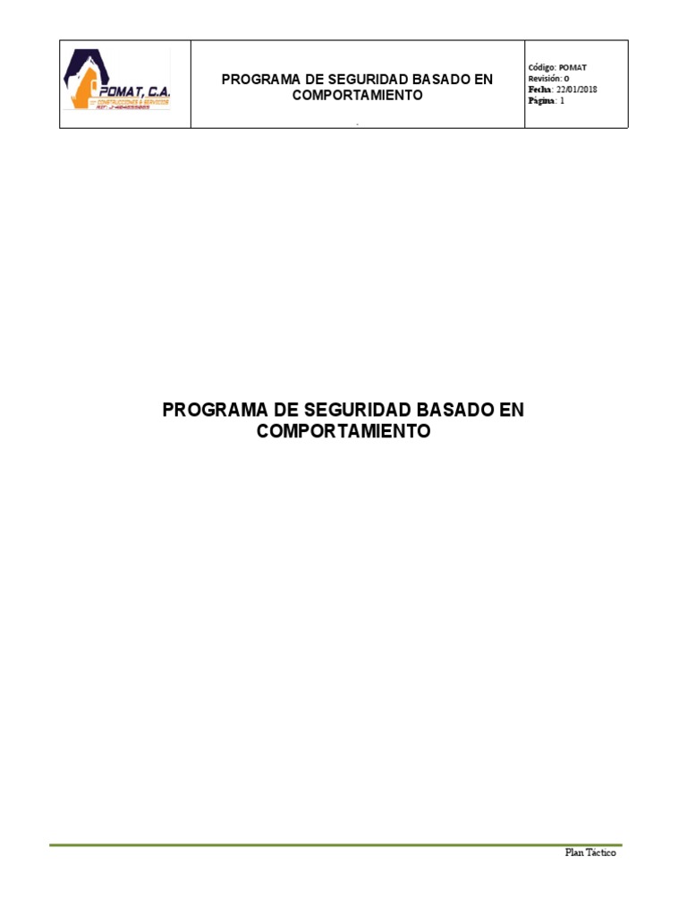 Programa de Seguridad Conductual | PDF | Comportamiento | Valores