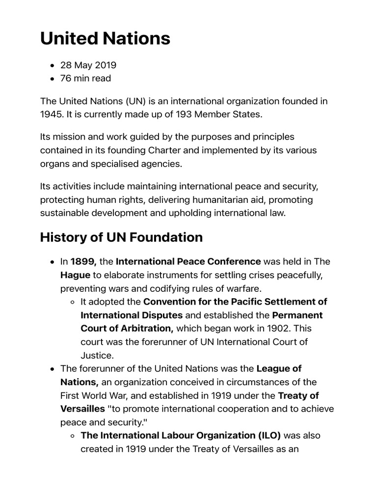 United Nations | PDF | United Nations | International Relations