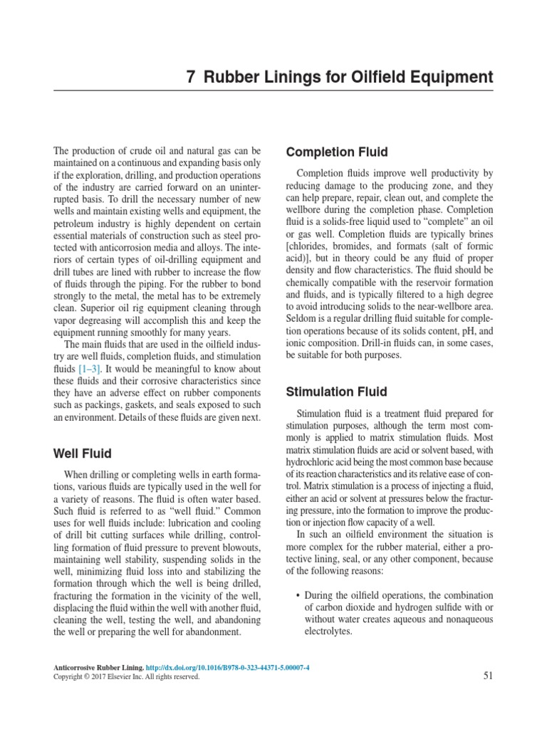Anticorrosive Rubber Lining 2017 | PDF | Natural Rubber | Oil Well