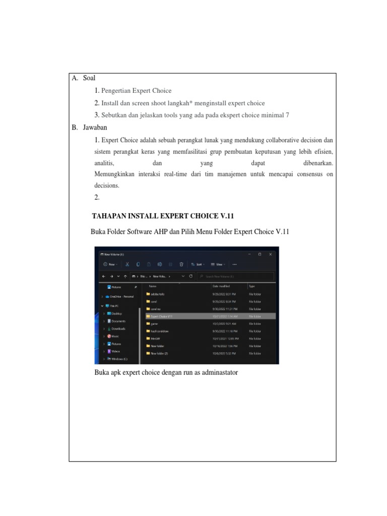 tp1 Faisal Faiz Pengenalan Expert Choice Yang Betul 2 | PDF