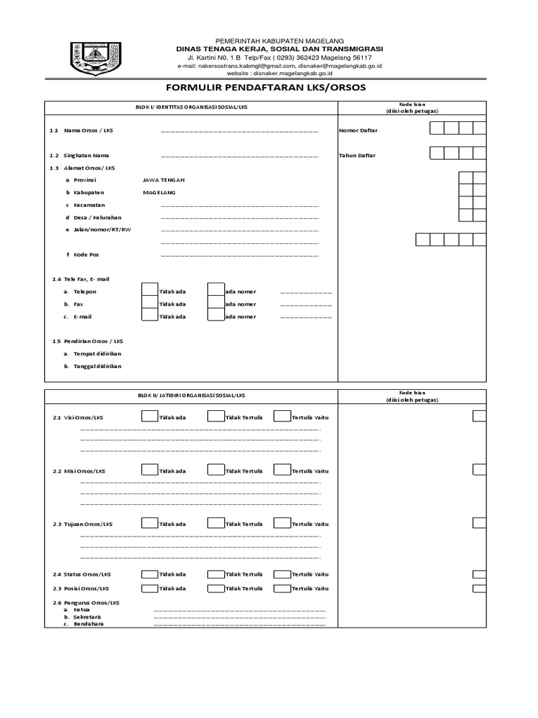 Form Tanda Daftar LKS | PDF
