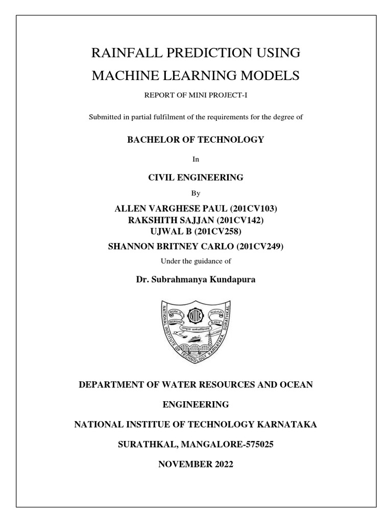 Rainfall Mini Project Report | PDF | Machine Learning | Artificial ...