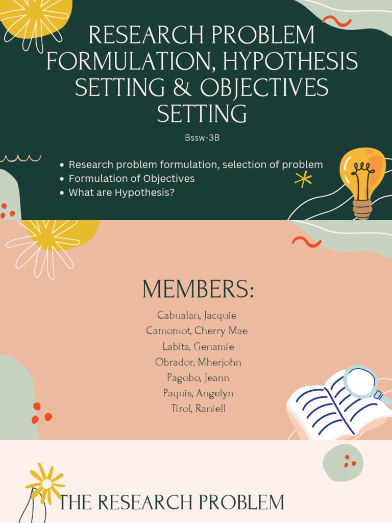 Research Problem Formulation, Hypothesis Setting & Objectives Setting ...