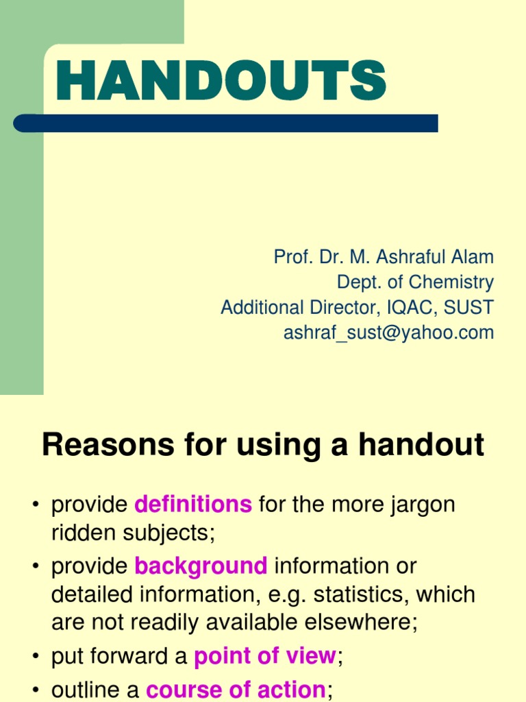 Handout S | PDF | Lecture | Cognition
