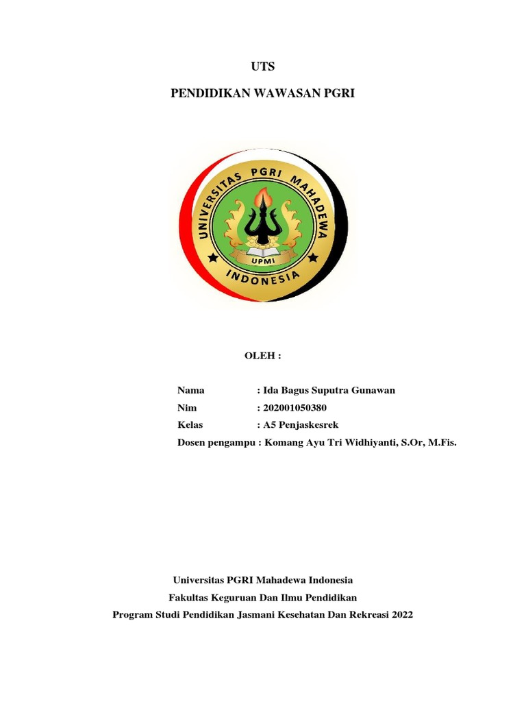 Uts Pendidikan Wawasan Pgri | PDF