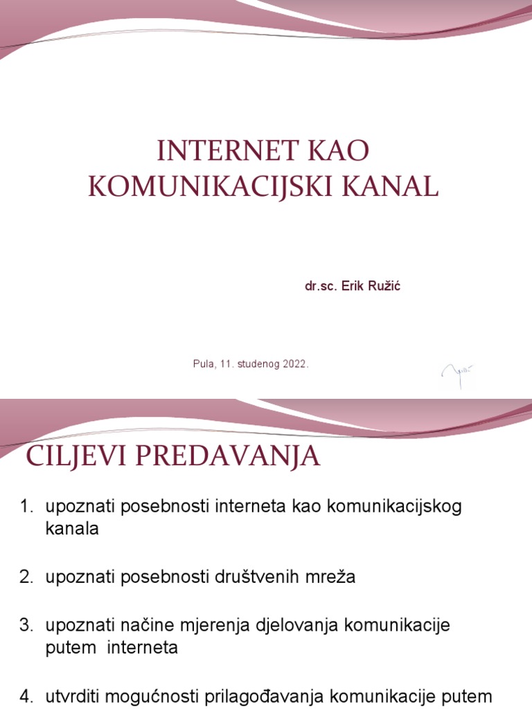 12 Internet Kao Komunikacijski Kanal | PDF