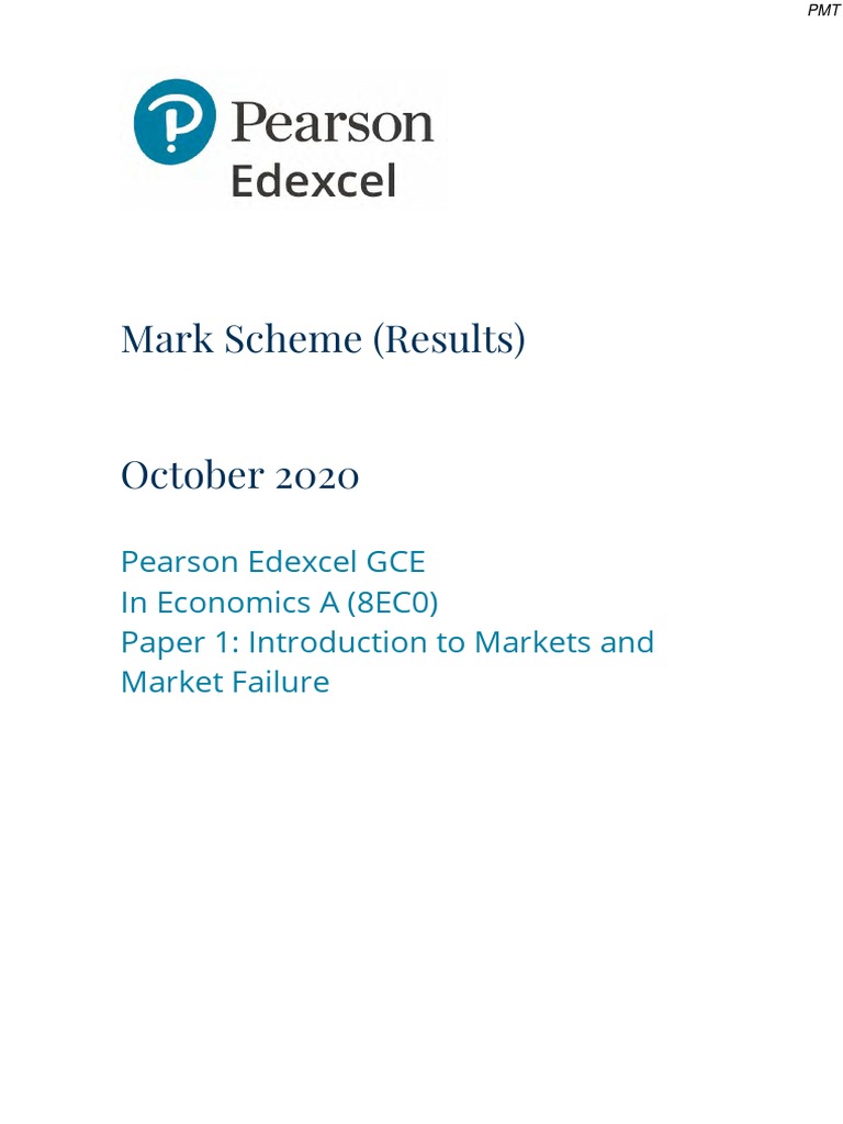 June 2020 MS - Paper 1 Edexcel (A) Economics As-Level | PDF | Taxes ...