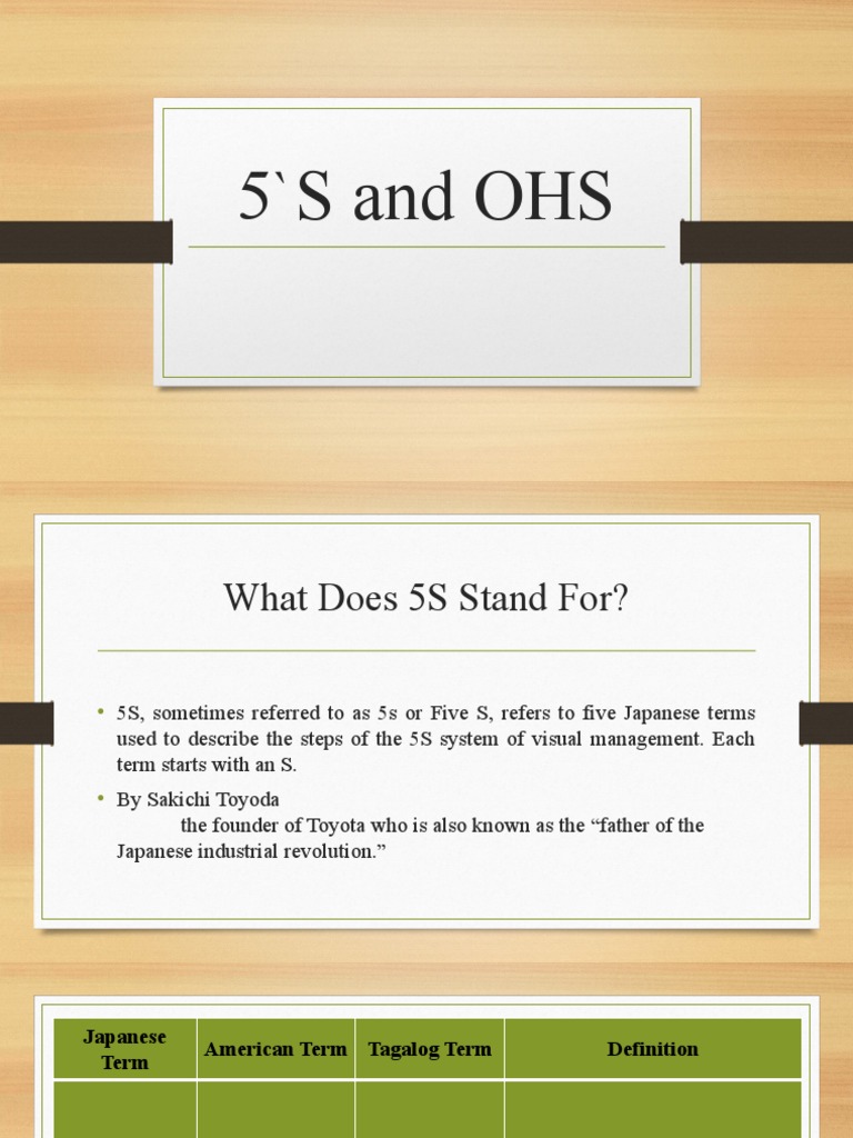 5S and OHS | PDF | Occupational Safety And Health | Hazards