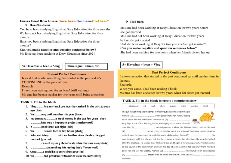 Past Perfect Continuous Tense Guide | PDF | Languages | Foreign ...