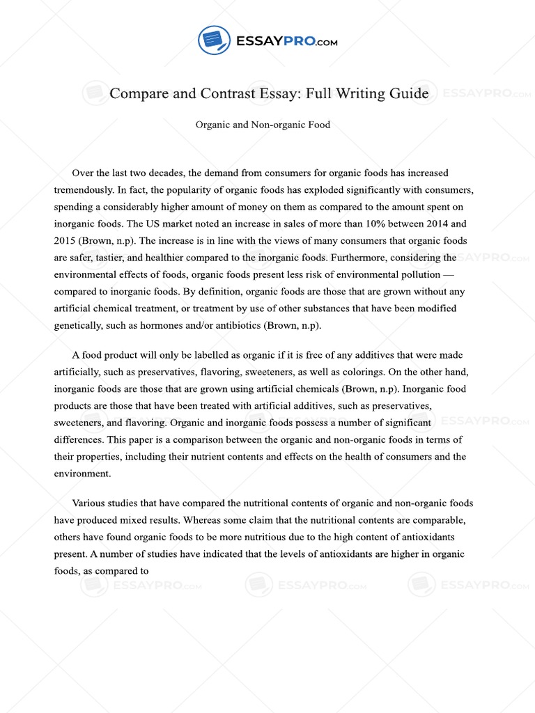 Organic vs Non-Organic Food Analysis | PDF | Organic Foods | Foods