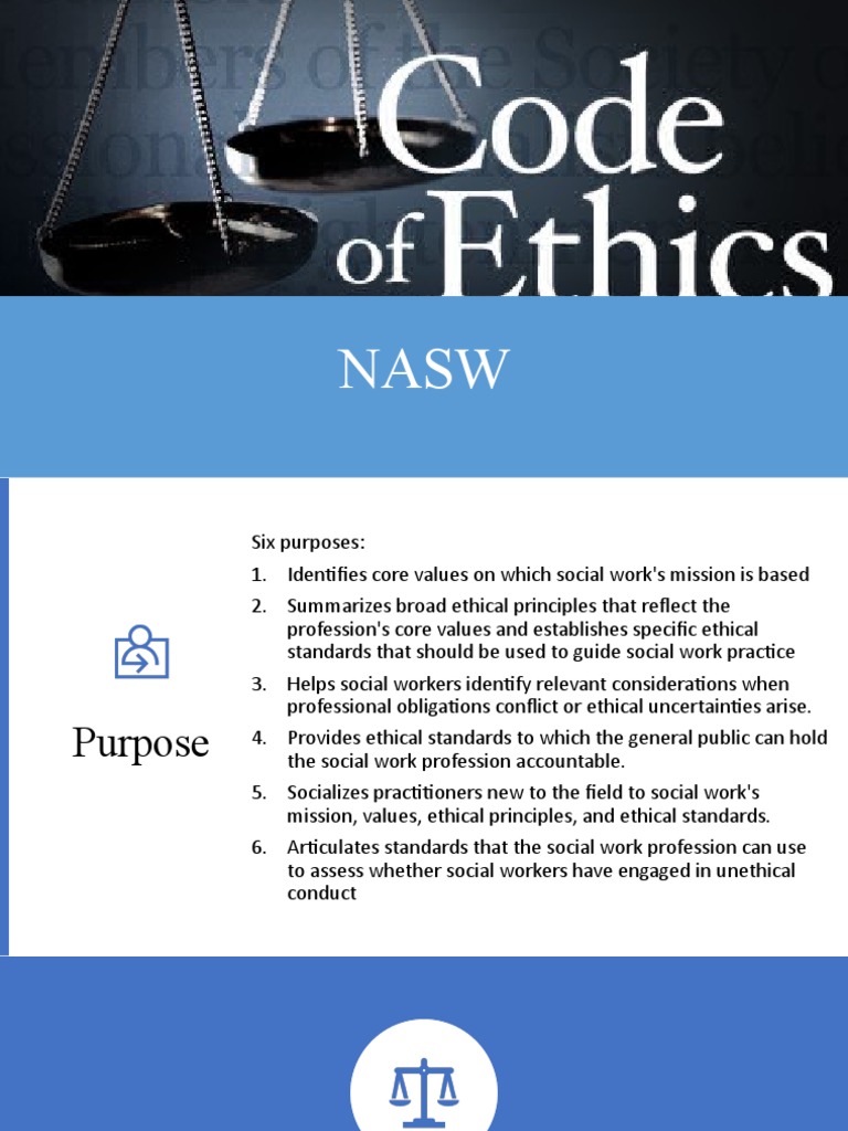 NASW Code of Ethics | PDF | Social Work | Dignity