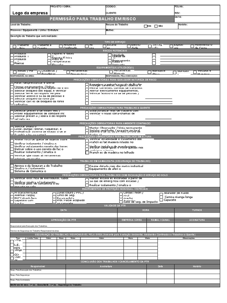 PT - Permissão de Trabalho | PDF