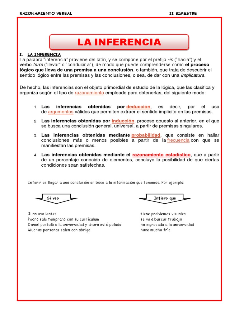 Ejemplos y Definición de Inferencias | PDF | Inferencia