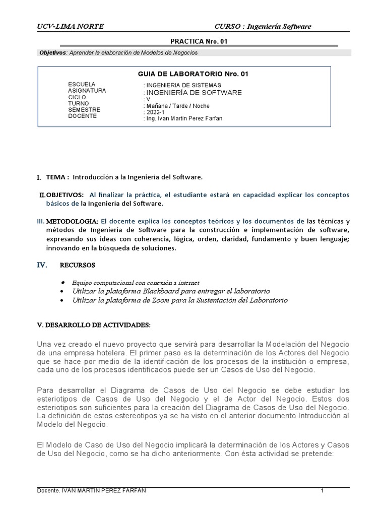 Practica de Laboratorio1 | PDF | Caso de uso | Software