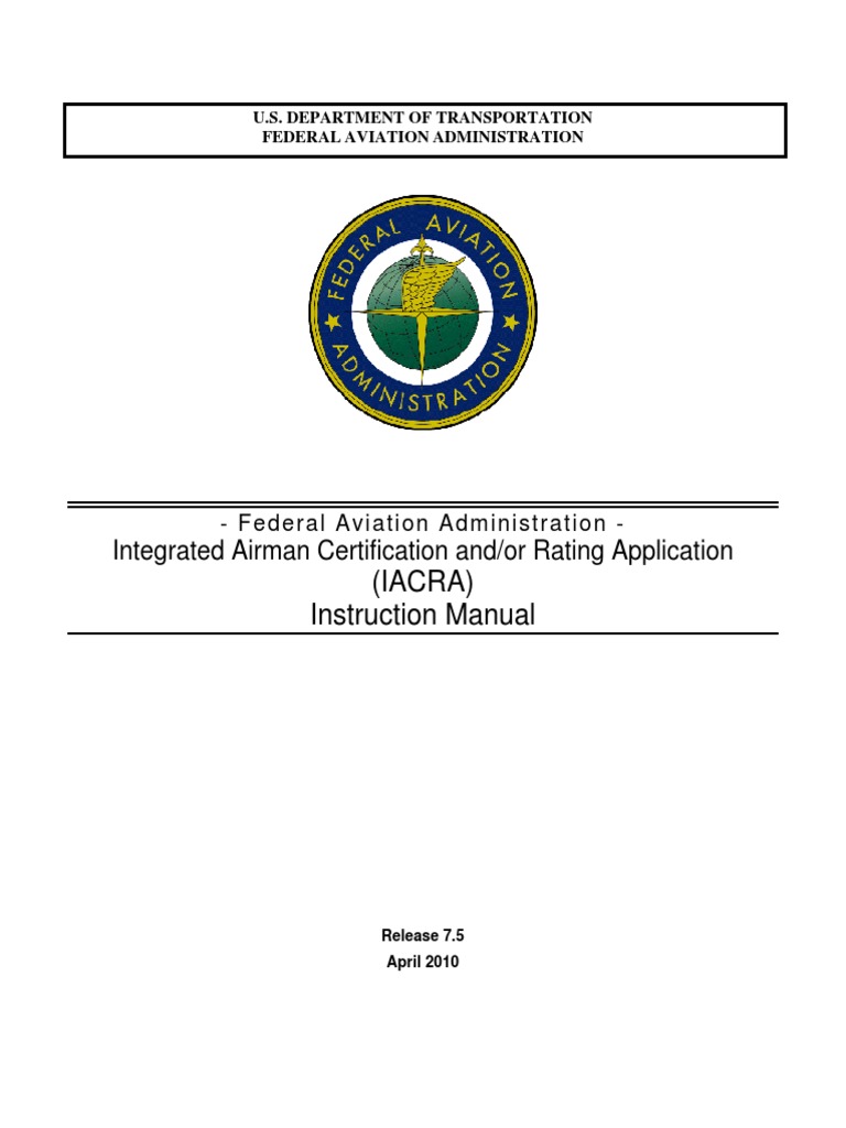 IACRA Instruction Manual | PDF | Flight Instructor | Aviation