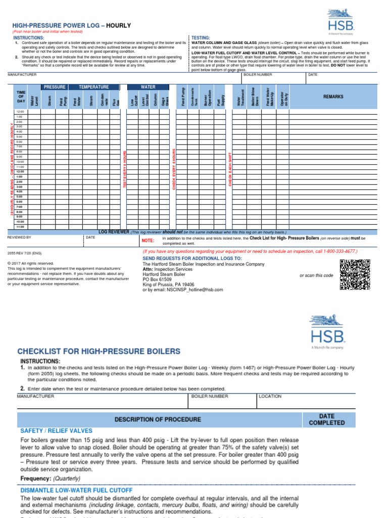 Boiler Log Hourly | PDF | Boiler | Water