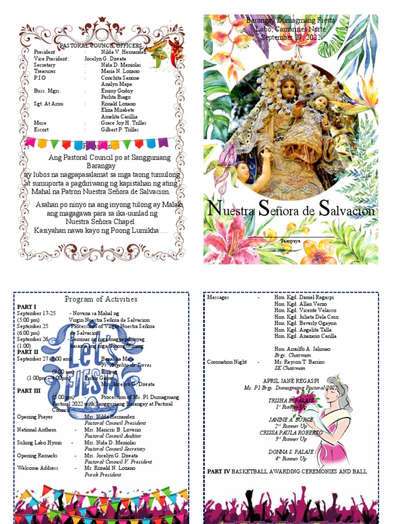 Programme Dumagmang Fiesta 2022 | PDF