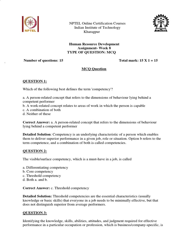 HRD 8 Assignment | PDF | Competence (Human Resources) | Cognitive Science